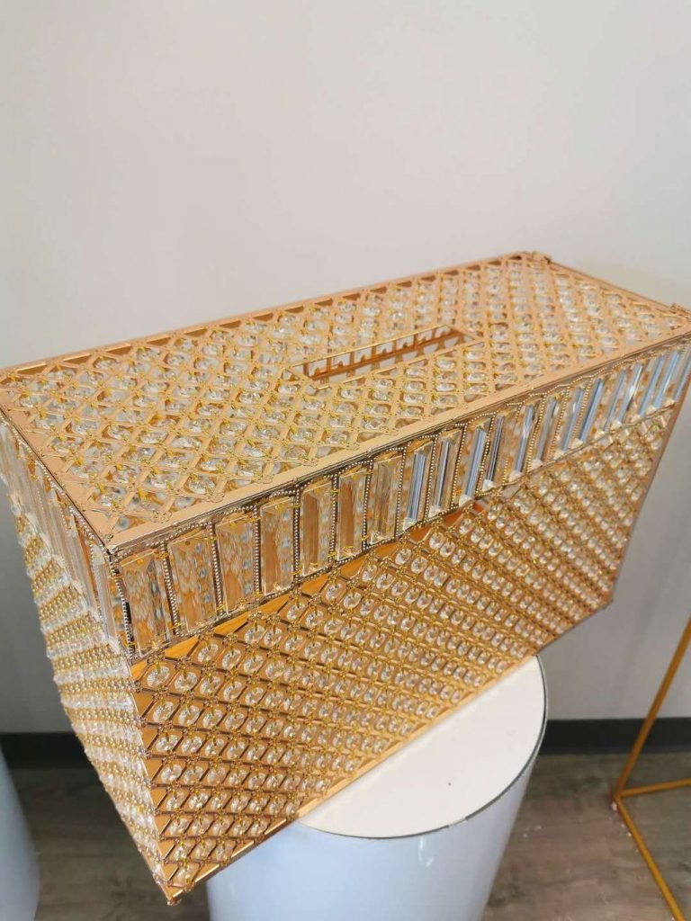 Large Gold and Silver Crystal Money Box | Event Decor Supply