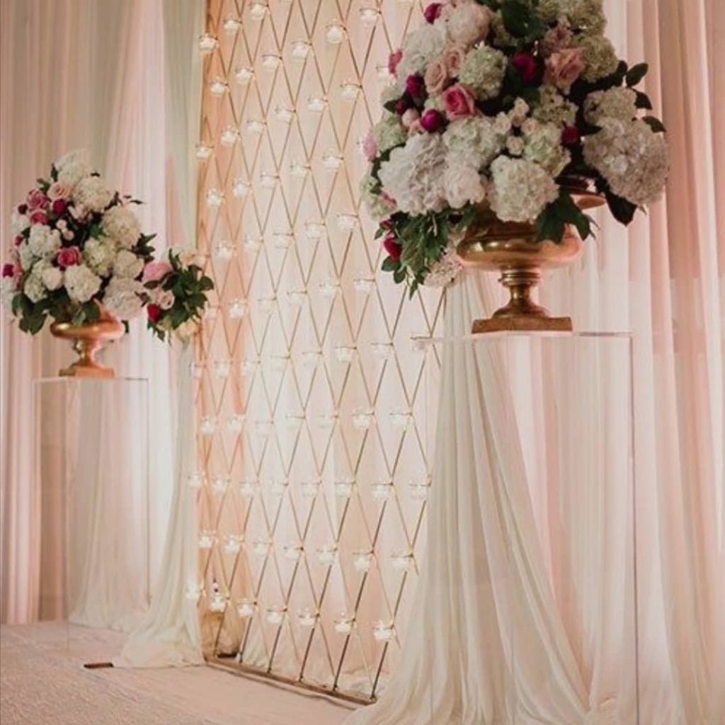 Gold Metal Candle Wall Backdrop Stand | Event Decor Supply