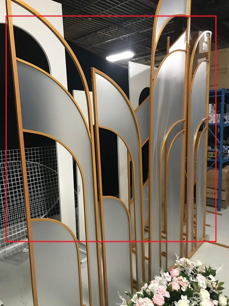 Gold Backdrop Metal Screen Frame Stand Set | Event Decor Supply